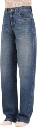 Pinko Pinko, Femme, Jeans, Bleu, Taille: W25 Jean Coupe Large avec Zips Arri&egrave;re