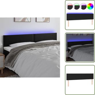 vidaXL Led Kopfteil Schwarz 160x5x78/88 cm Kunstleder - led Kopfteil - Bett-Kopfteil - Kopfteil Aus Leder - Schwarzes Kopfteil - Modernes Kopfteil