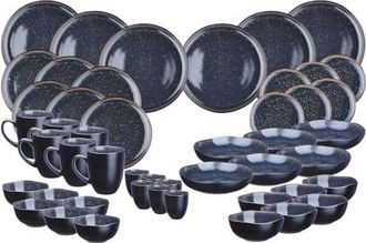 Bj&ouml;rn Borg IRIS Geschirrset Mitternachtsblau SR-COIRB26 BJORN, 48-teilig, Steinzeug mit reaktiver Glasur, Komplett-Service f&uuml;r 6 Personen, sp&uuml;lmaschinen- und mik