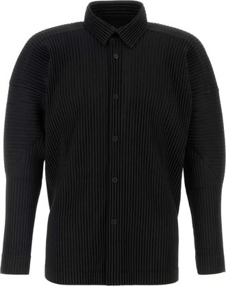 Issey Miyake Homme, Chemises, Noir, Taille: XL Chemise pliss&eacute;e
