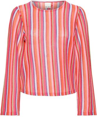 Ichi Ichi, Femme, Tops, Multicolore, Taille: 42 FR Haut ray&eacute; &agrave; manches longues