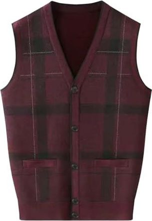 Generic Gilet Pull sans Manches en Tricot et Polaire pour Hommes, Mode d&eacute;contract&eacute;e, col V, Automne Hiver n14