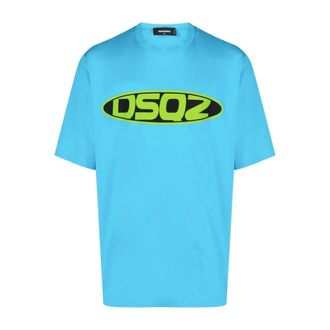 Dsquared2 Logo Print T-Shirt - - Tops - Herren - Blau - S