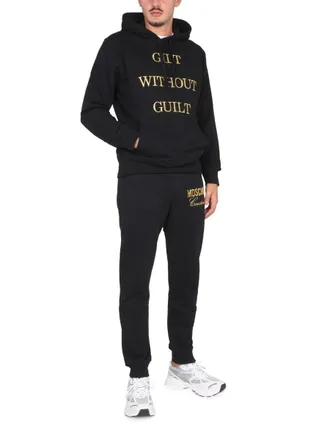 Moschino Cotton Hooded Sweatshirt - Black