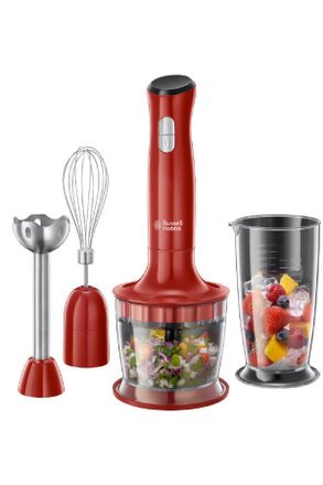 Russell Hobbs Stabmixer-Set, Rot, Kunststoff, 3-teilig, 8.9x41.3x6.4 cm, Küchengeräte, Mixer