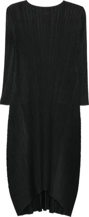 Pleats Please Issey Miyake pleated maxi dress - Schwarz