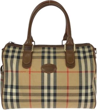 Burberry Sac &agrave; main en toile et cuir Pre-owned - Femme - Pre-owned - Beige - Taille: ONE Size