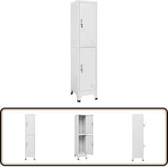 vidaXL Vidaxl - Armoire à casier avec 2 compartiments 38x45x180 cm - Meuble De Rangement - Armoire Métallique - Armoire à Casiers - Placard Industriel