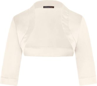 Apart Fashion Damen Satin-Bolero Pullover, Creme, Normal