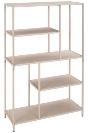 Xora Regal, Greige, Metall, 5 F&auml;cher, 76x116x30 cm, Wohnzimmer, Regale, B&uuml;cherregale