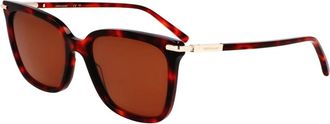 Ferragamo Lunettes de soleil rectangulaires - unisex - Accessoires - Brun - Taille: 56 MM