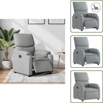 vidaXL Relaxsessel Elektrisch Hellgrau Stoff - Fernsehsessel - Elektrischer Recliner - Relaxsessel - Bequeme Lounge Chair - R&uuml;ckenlehne Verstellbar