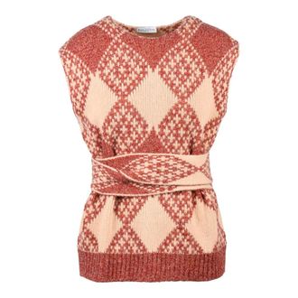Ballantyne Gilet Over mit G&uuml;rtel - - Knitwear - Damen - Mehrfarbig - S