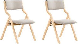 SoBuy Chaises Pliantes Tapiss&eacute;es Lot de 2, Chaise de R&eacute;union en Bois avec Assise Rembourr&eacute;e, Chaise Bureau Chaise Pliable Portable pour Cuisine, Bureau, Sal