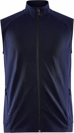 Craft ADV UNIFY VEST | Herren Weste 3XL | Navy | Leichte Weste Herren aus Recycling Polyester | Laufweste Herren | Mit Kragen | 2 Taschen | Herren Weste Out
