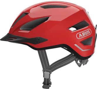 ABUS Stadthelm Pedelec 2.0 - Fahrradhelm mit Rücklicht und Regenhaube - für den Stadtverkehr - Damen Herren - Rot, Größe L, Rot (blaze red), L (56-62 cm)
