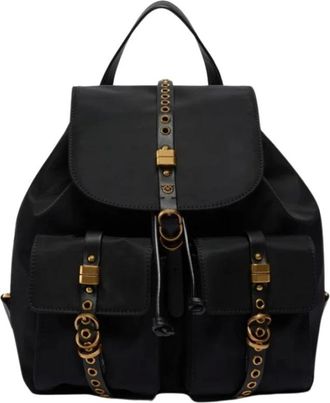 Pinko Pinko, Femme, Sacs, Noir, Taille: ONE Size Sac &agrave; dos en nylon moyen