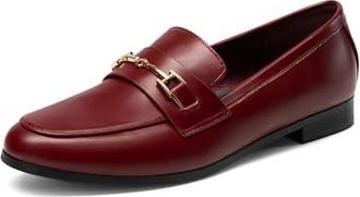 Dream Pairs Mocassins Penny Mocassins tendance et confortables pour femme, Rouge, 37.5 EU