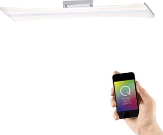 Paul Neuhaus LED Deckenleuchte, Smart-Home, RGB+W Farbwechsel, chromfarben, inkl. Funkfernbedienung, Innenleuchte, IP20
