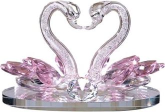 Generic &Eacute;l&eacute;gante figurine de cygne en cristal pour d&eacute;coration de la maison, salon, &eacute;tude ou bureau, d&eacute;coration en verre blanc, bleu, rose, rouge ou jaune, scu