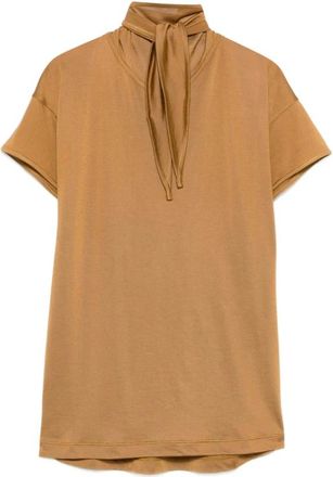 Christophe Lemaire Femme, Blouses et Chemises, Brun, Taille: 42 FR Haut &agrave; Manches Courtes Foulard