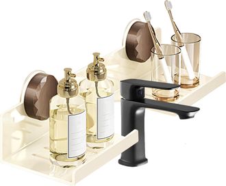 Generic Waschtisch Über Wasserhahn | Badezimmer Wand- Haftnapf Abnehmbar Karbonstahl Organizer Für Aufbewahrung Parfüm