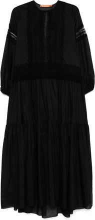 Ermanno Scervino robe longue à design superposé - Noir