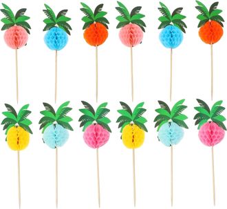 Cabilock 1 Satz Kokosnuss-schirmfruchtpfl&uuml;cker Obstspie&szlig;e F&uuml;r Party-Cocktail-Sticks Fruchtstab Cocktail-Auswahl Tortendekorationen Aus Bl&auml;ttern Fruchtbecher Au