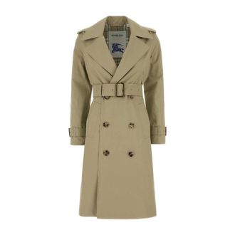 Burberry Femme, Manteaux, Vert, Taille: 42 FR Trench-coat en gabardine