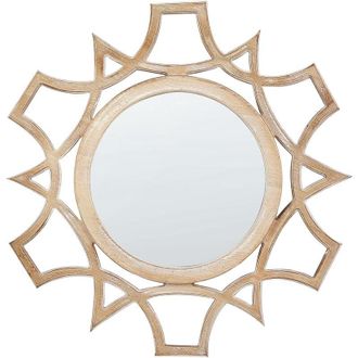 Beliani Beliani - Miroir Mural Bois Clair en mdf 60 cm Pi&egrave;ce dAccent Glamour D&eacute;corative Zapopan