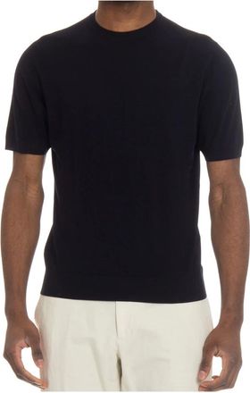 Colombo Colombo - T-shirt en maille fine &agrave; col rond - Homme - Pulls - Bleu - Taille: XS