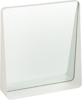 M&S Collection M&s - Miroir mural 38x9x41 cm en métal blanc et verre - metti