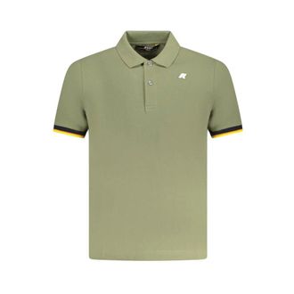 K-Way Homme, Tops, Vert, Taille: S Polo en Coton Vert avec D&eacute;tails Contrastants