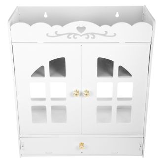 Angoily DECHOUS Wandh&auml;ngendes Badezimmerregal mit Doppel t&uuml;r Staubgesch&uuml;tzter Kosmetik Organizer Wandmontierter Aufbewahrungsschrank f&uuml;r Handt&uuml;cher und Badute