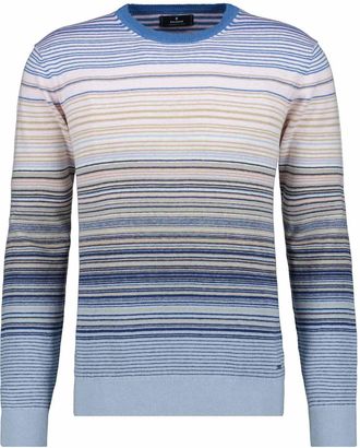Ragman Herren Strickpullover gestreift, Multicolour Royal blau-736, M