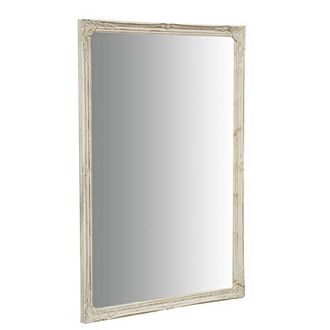 Biscottini International INTERNATIONAL ART TRADING Wandspiegel für Badezimmer und Schlafzimmer 62 x 92 x 5 cm | Wandspiegel mit Haken | Spiegel weiß