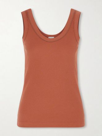 Brunello Cucinelli Tanktop Aus Einer Gerippten Baumwollmischung - Orange