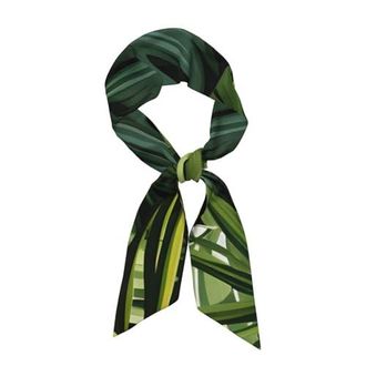 Generic Foulard en satin de soie pour femme avec motif feuilles de palmier tropicales pour le sport, le yoga, le visage
