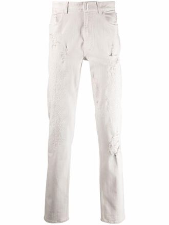 Givenchy jean slim &agrave; effet us&eacute; - Blanc