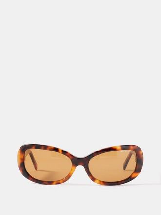 Dmy By Dmy Dmy By Dmy - Andy Oval Tortoiseshell-acetate Sunglasses - Womens - Brown Multi