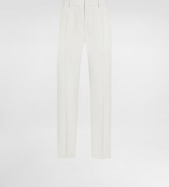 Dolce & Gabbana Wool Poplin Trousers - Mann Hosen Und Shorts Beige 50