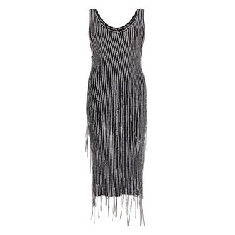 Philosophy di Lorenzo Serafini Elegantes Midikleid mit Strass-Fransen - - Dresses - Damen - Grau - XS