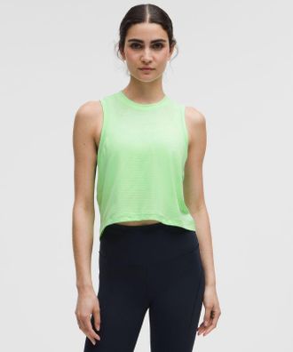 lululemon Swiftly Crop-Tanktop im Oversized Fit für Frauen - Größe 10 in Citra Lime