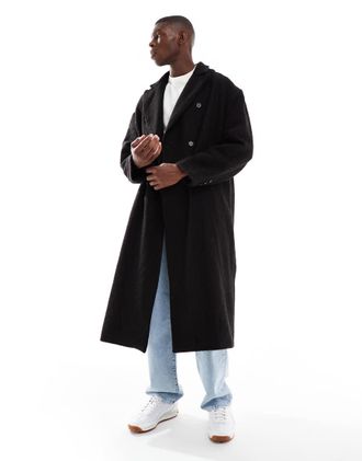 Asos Oversize-Mantel aus Wollmix in Braun-Brown