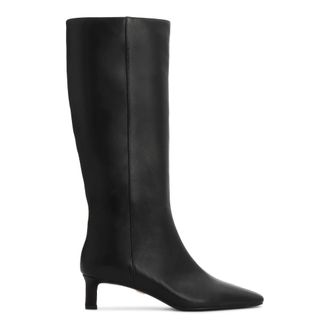 Kazar Kazar Schwarze Leder-Stiefel zum Hineinschl&uuml;pfen mit hohem Schaft - - Shoes - Damen - Schwarzk - 36 EU