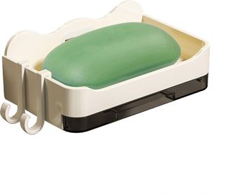 Generic Rechteckige Seifenschale - Seifenschale an der Wand, Schwammhalter | Seifenschale f&uuml;r Theke, abnehmbare rechteckige Seifenschale ohne Bohren mit Haken