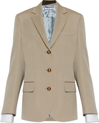 Acne Studios Veste en laine &agrave; revers ouverts - Femme - Vestes - Beige - Taille: 42 FR