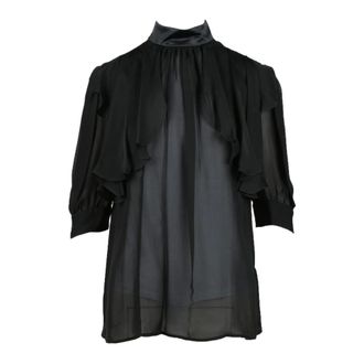 Roberto Cavalli Femme, Blouses et Chemises, Noir, Taille: 38 FR Chemisier en Soie Mod&egrave;le: Blusa