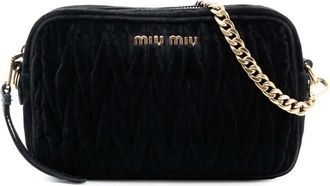 Miu Miu 2010-2025 Matelasse Velvet Camera crossbody bag - Schwarz