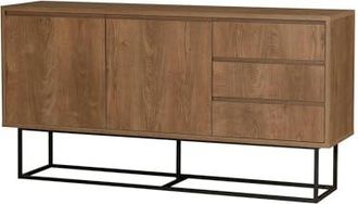 Dmora Konsole Alsafi, Mehrzwecktisch, Beistelltisch, Flurschreibtisch, 140 x 36 x 72 cm, Walnuss und Schwarz